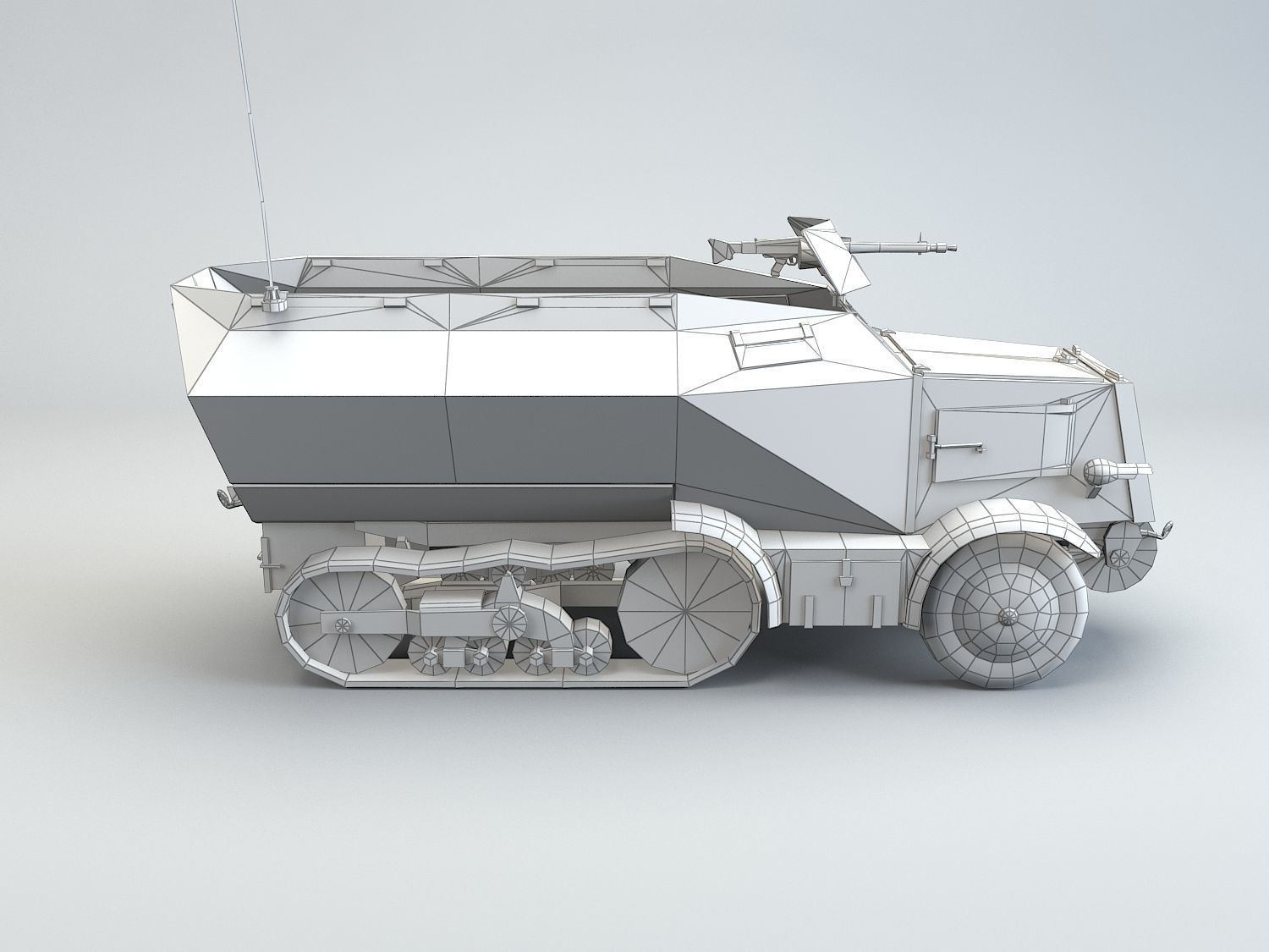3D model Low Poly U 304 F Leichter SchutzenPanzerWagen VR / AR / low ...