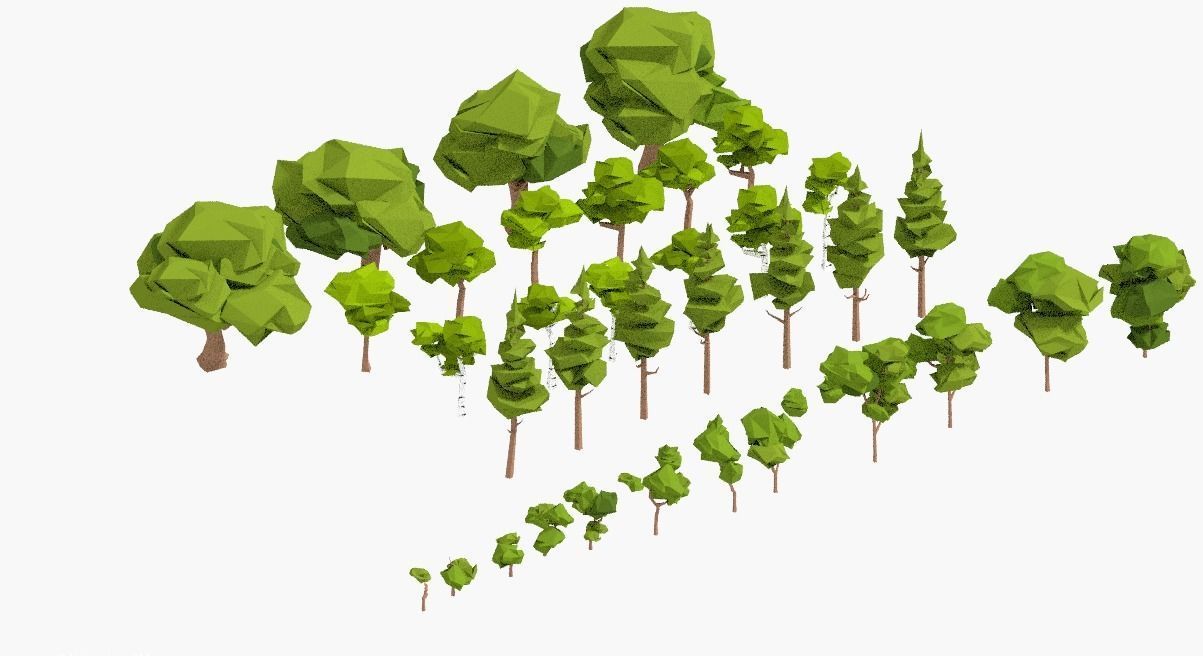3D model low poly trees-for games VR / AR / low-poly | CGTrader