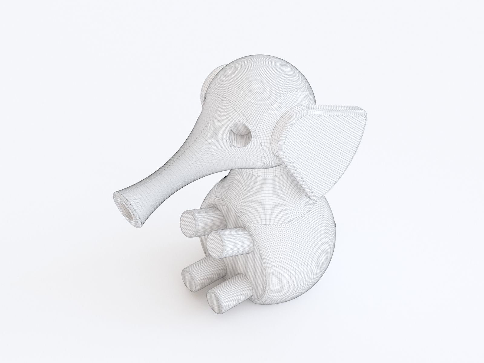 Wooden toy elephant 3D model | CGTrader