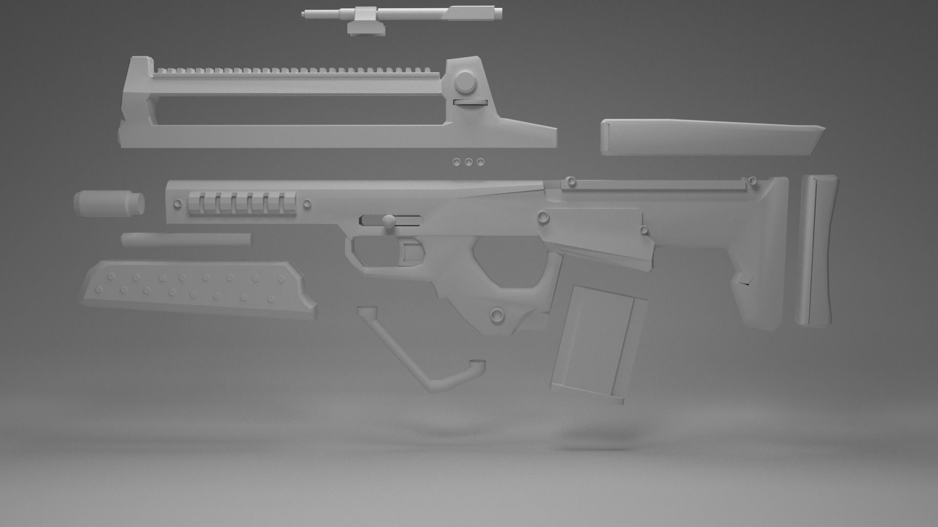 futuristic gun 3D model | CGTrader