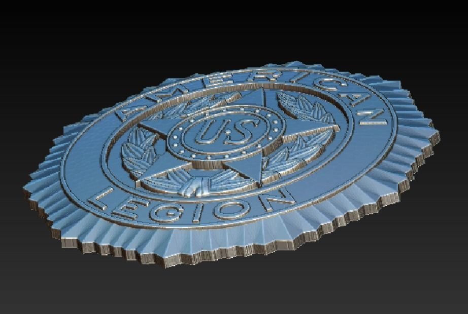 American legion 3D stl badge 3D model 3D printable | CGTrader
