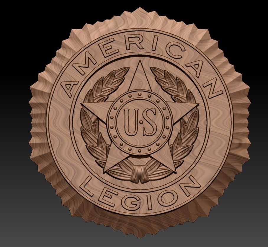American legion 3D stl badge 3D model 3D printable | CGTrader