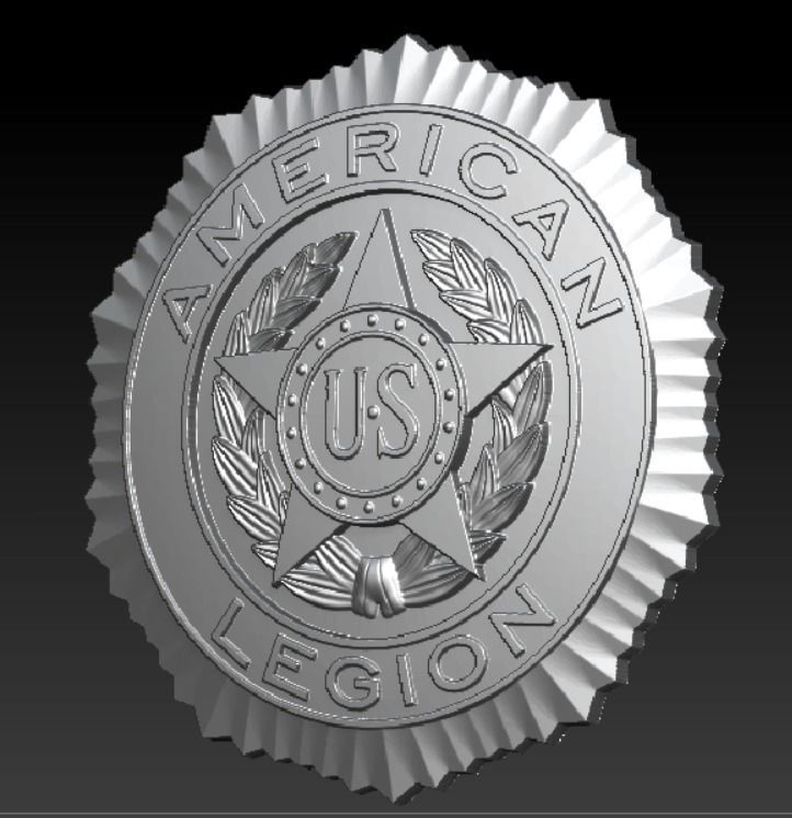 American legion 3D stl badge 3D model 3D printable | CGTrader