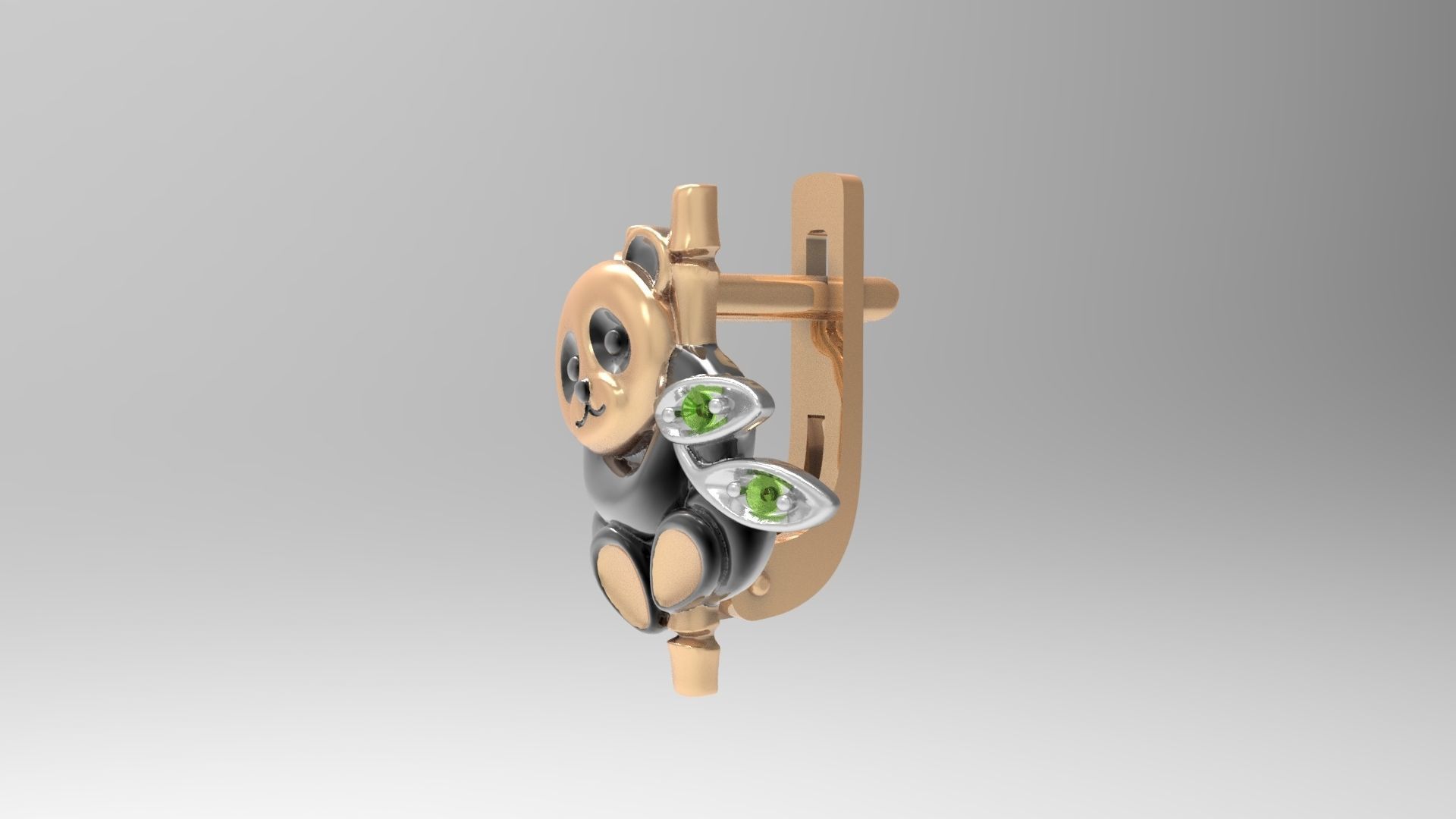 Baby panda earrings 3D model 3D printable | CGTrader