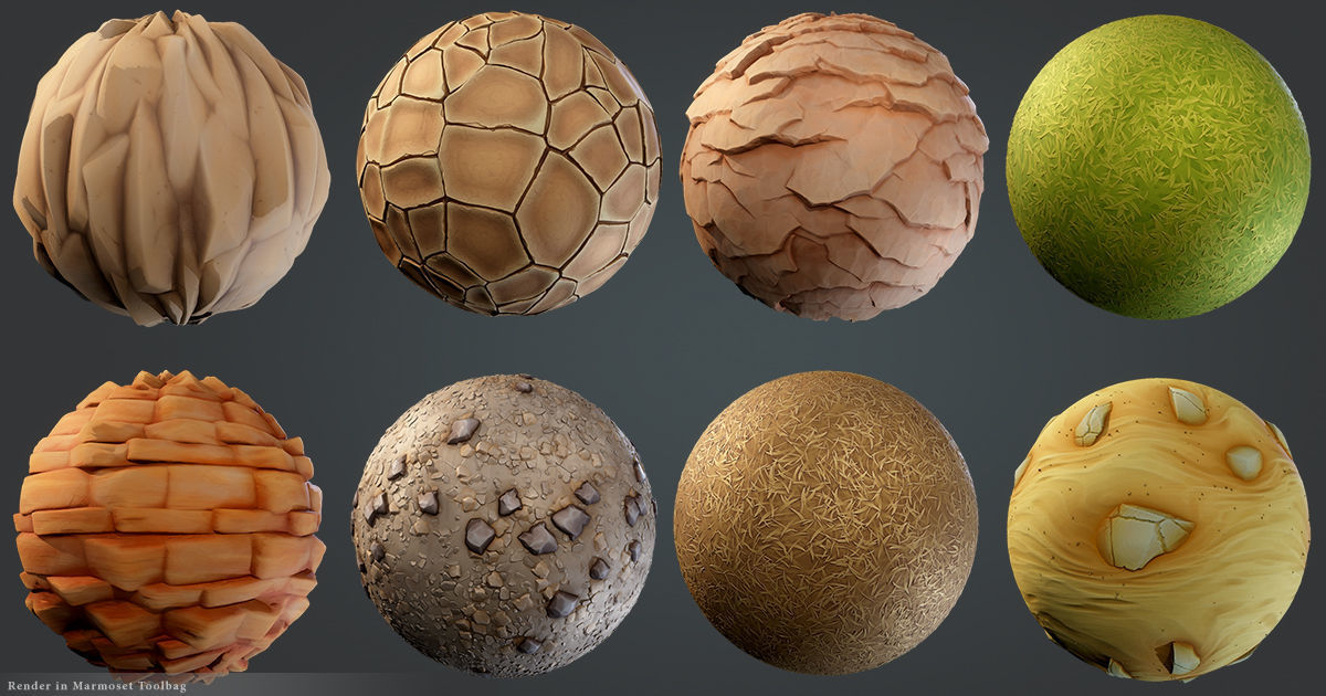 Texture Stylized Lost Oasis PBR material pack VR / AR / low-poly | CGTrader