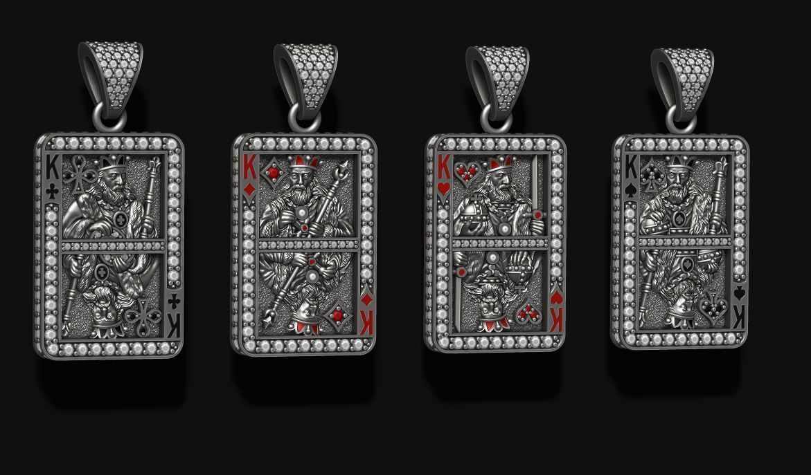 playing cards kings pack set 3D model 3D printable | CGTrader