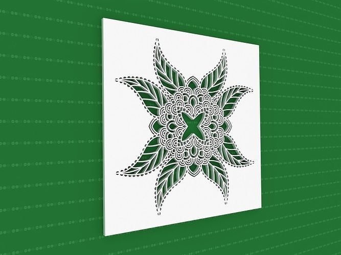 Mandala design on wall 3D model | CGTrader