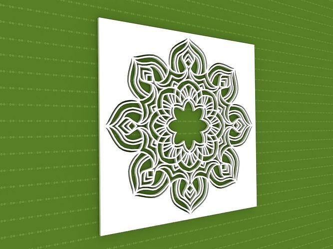 Mandala wall art 3D model | CGTrader