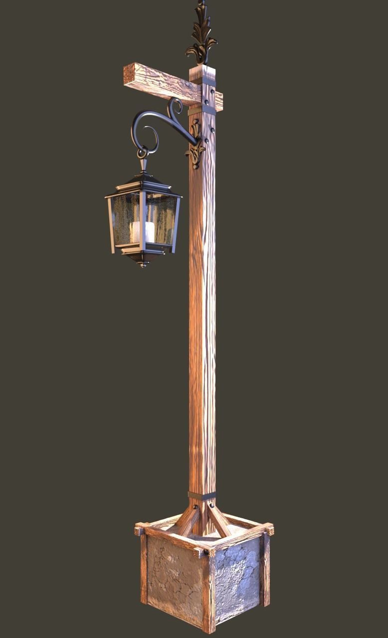 Medieval lamppost 3D model | CGTrader