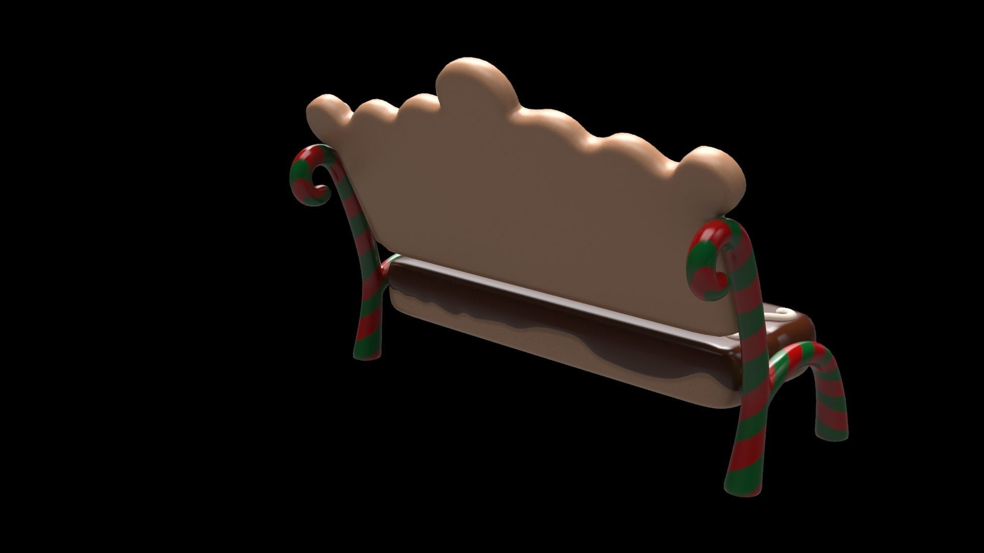 Gingerbread bench inspired by Gingerbread house fairytale 3D model ...