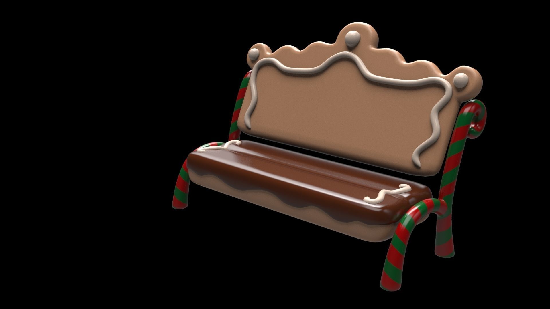 Gingerbread bench inspired by Gingerbread house fairytale 3D model ...