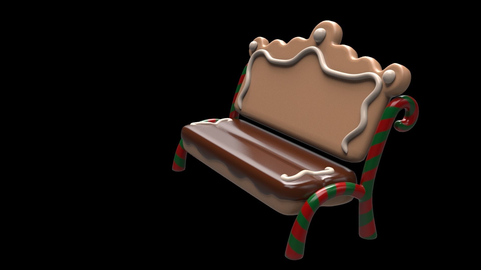 Gingerbread bench inspired by Gingerbread house fairytale 3D model ...