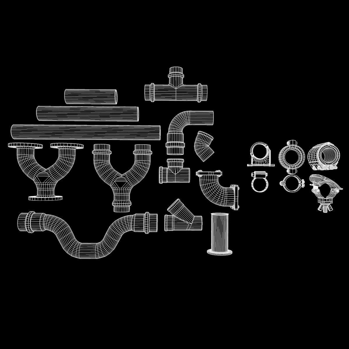 Pipe and Pipe Clamp Pack 3D model | CGTrader
