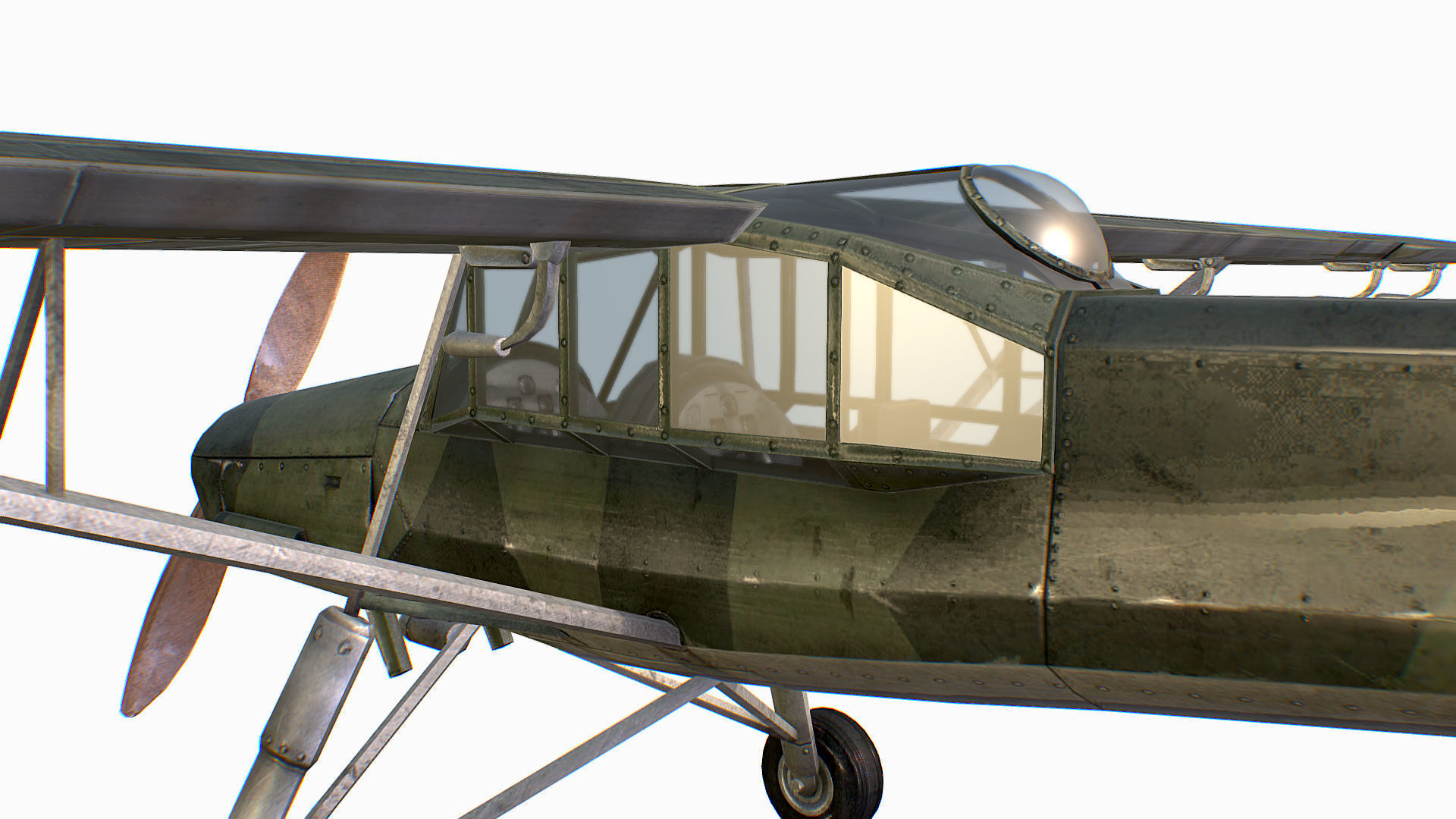 3D model German liaison aircraft Fieseler Fi 156 Storch VR / AR / low ...