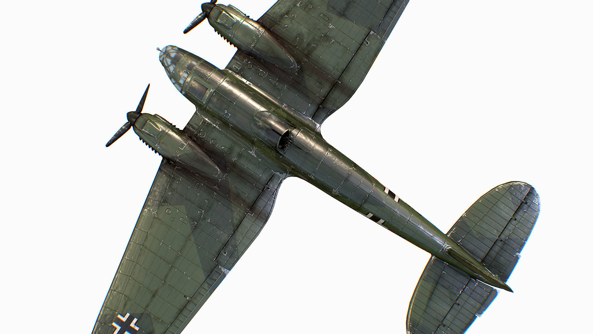 3D model German medium bomber Heinkel He 111 series VR / AR / low-poly ...