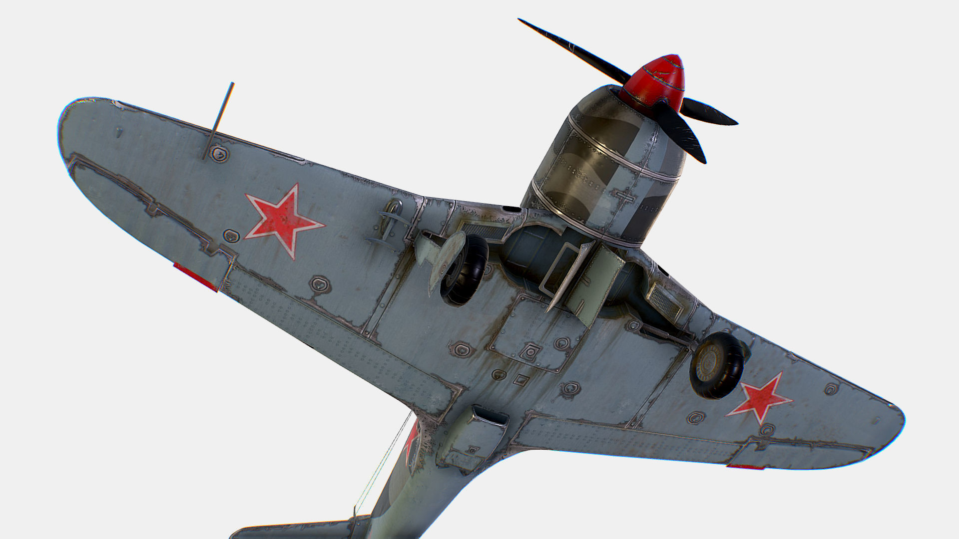 3D model Russian Soviet fighter aircraft Lavochkin La-7 VR / AR / low ...