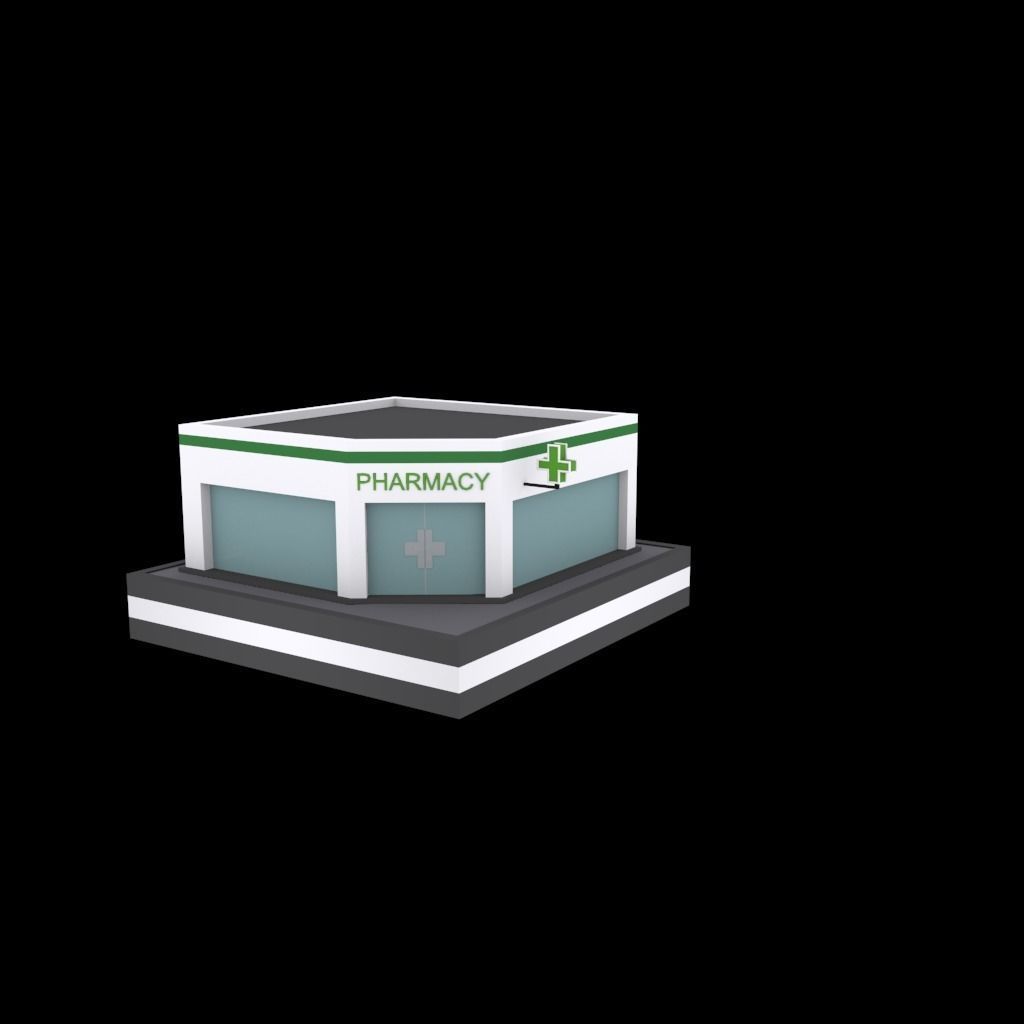 3D model Farmacy low poly pack VR / AR / low-poly | CGTrader