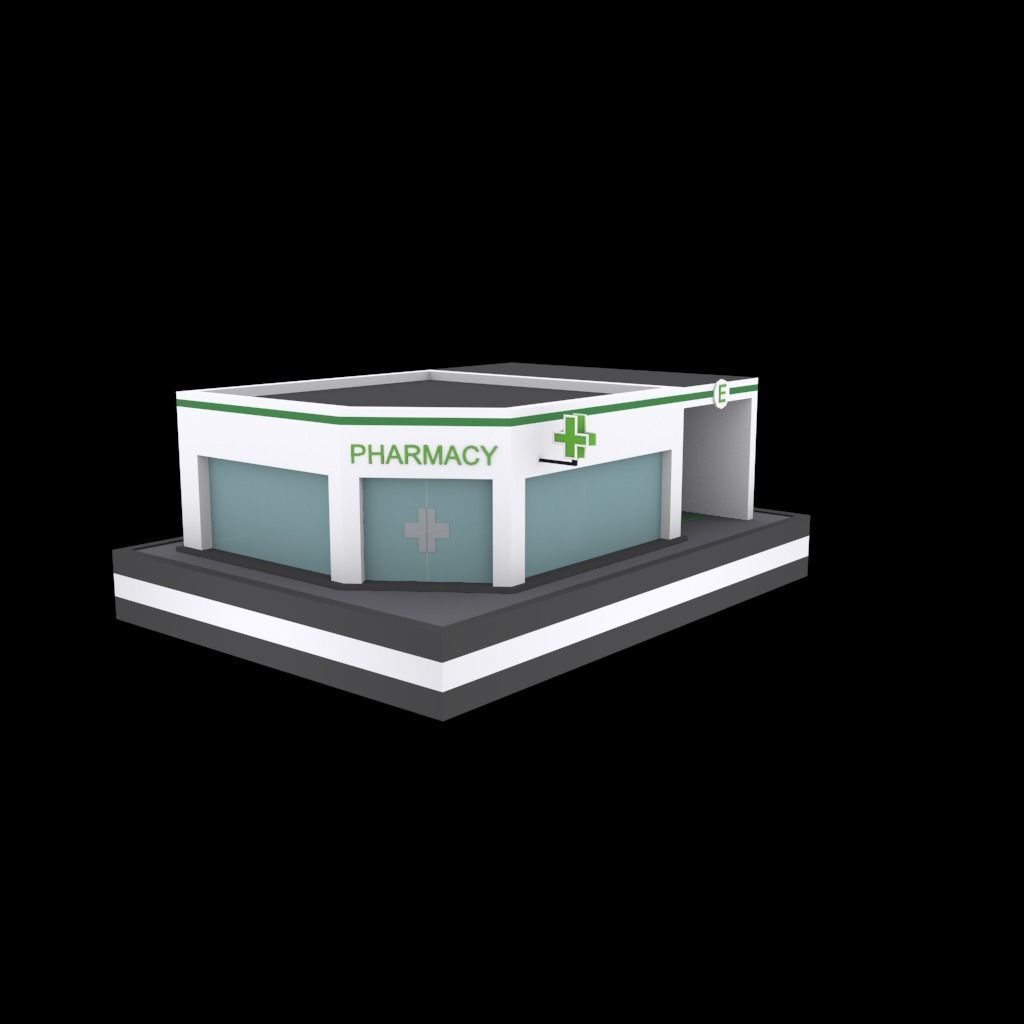 3D model Farmacy low poly pack VR / AR / low-poly | CGTrader