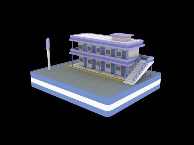 3D model Hotels low poly pack VR / AR / low-poly | CGTrader