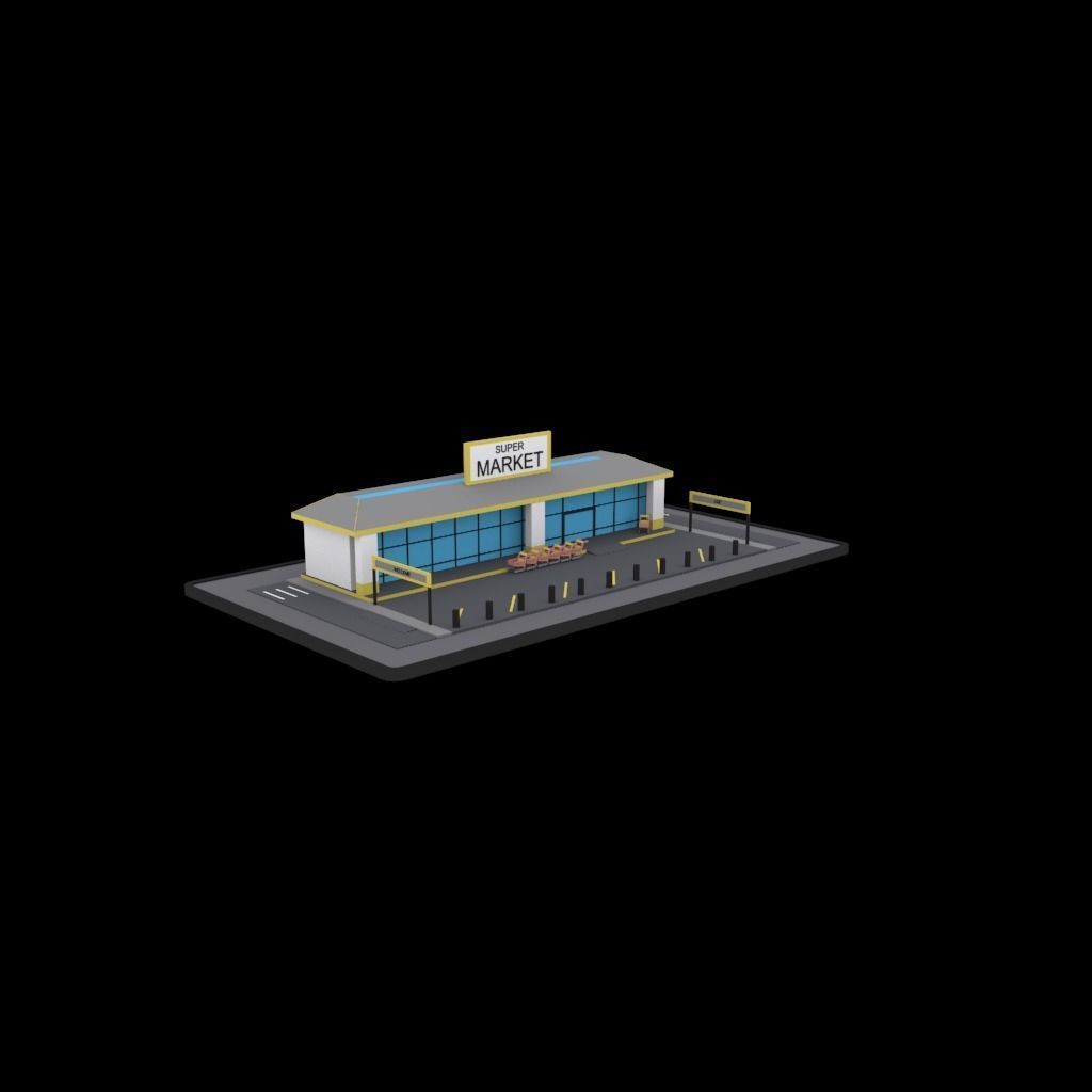 3D model Supermarket low poly pack VR / AR / low-poly | CGTrader