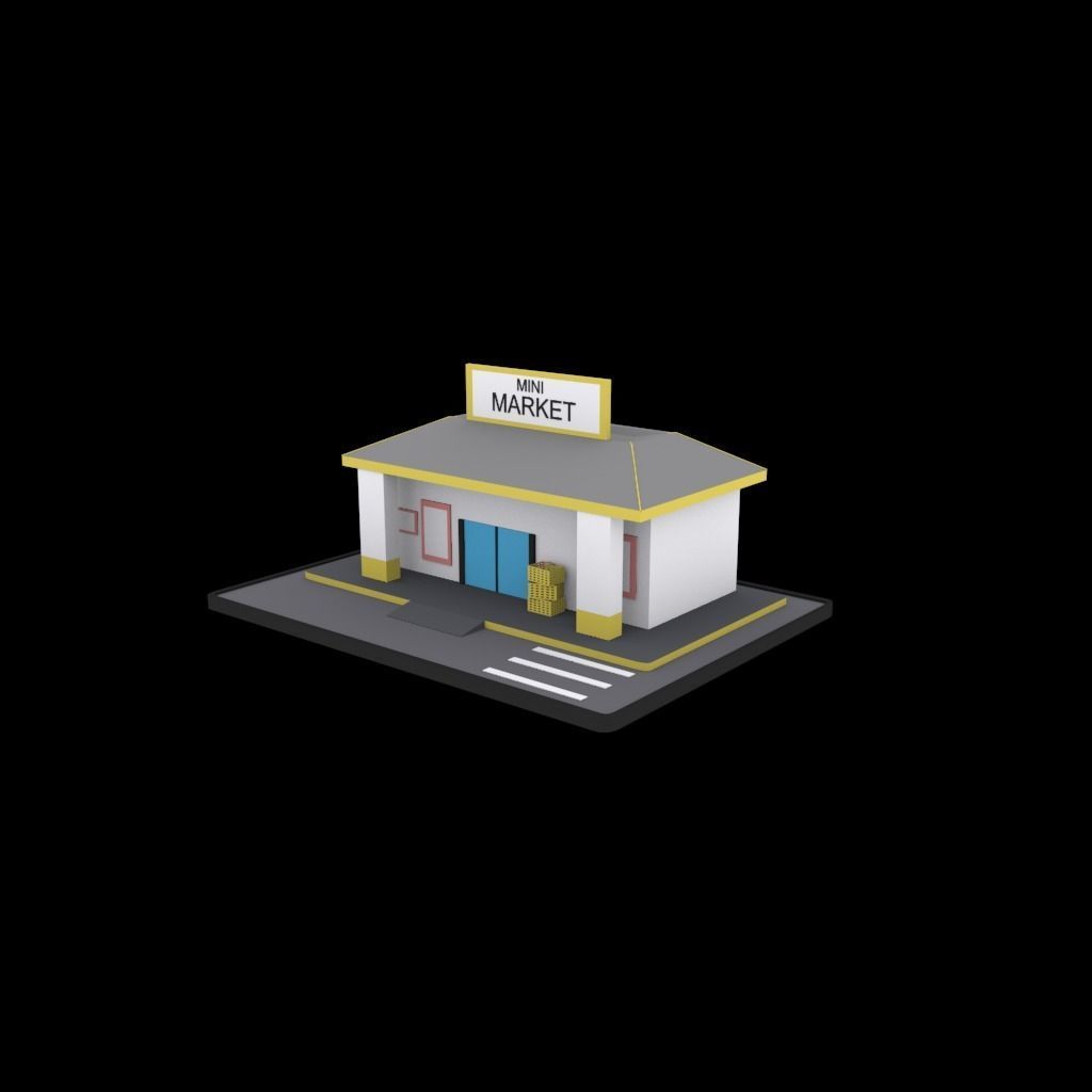 3D model Supermarket low poly pack VR / AR / low-poly | CGTrader