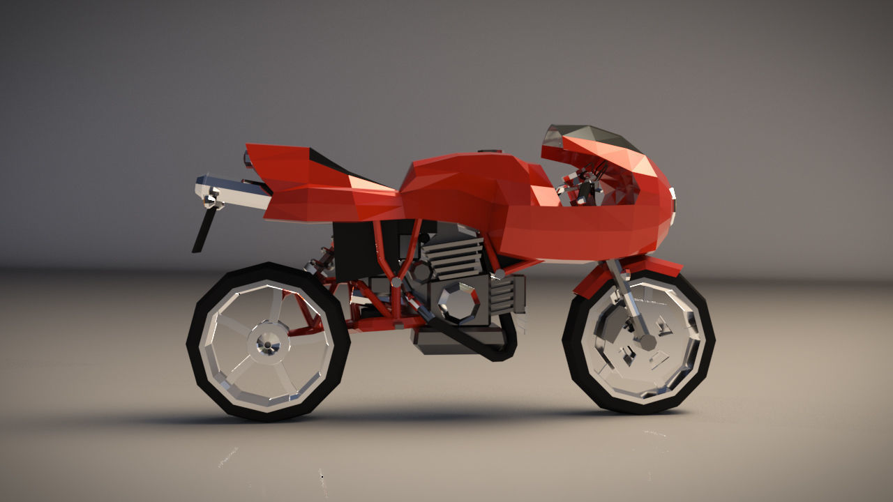 3D model Low Poly Motorcycle 02 VR / AR / low-poly | CGTrader
