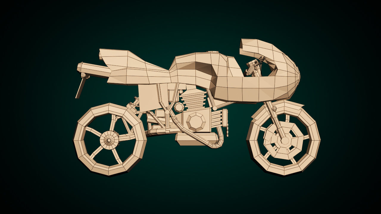 3D model Low Poly Motorcycle 02 VR / AR / low-poly | CGTrader