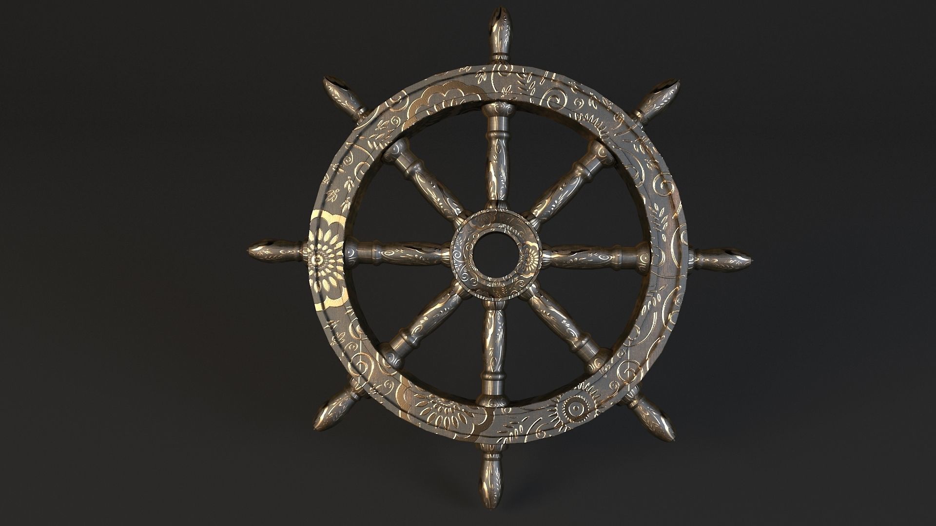Ancient Ship Wheel - Rudder free VR / AR / low-poly 3D model | CGTrader