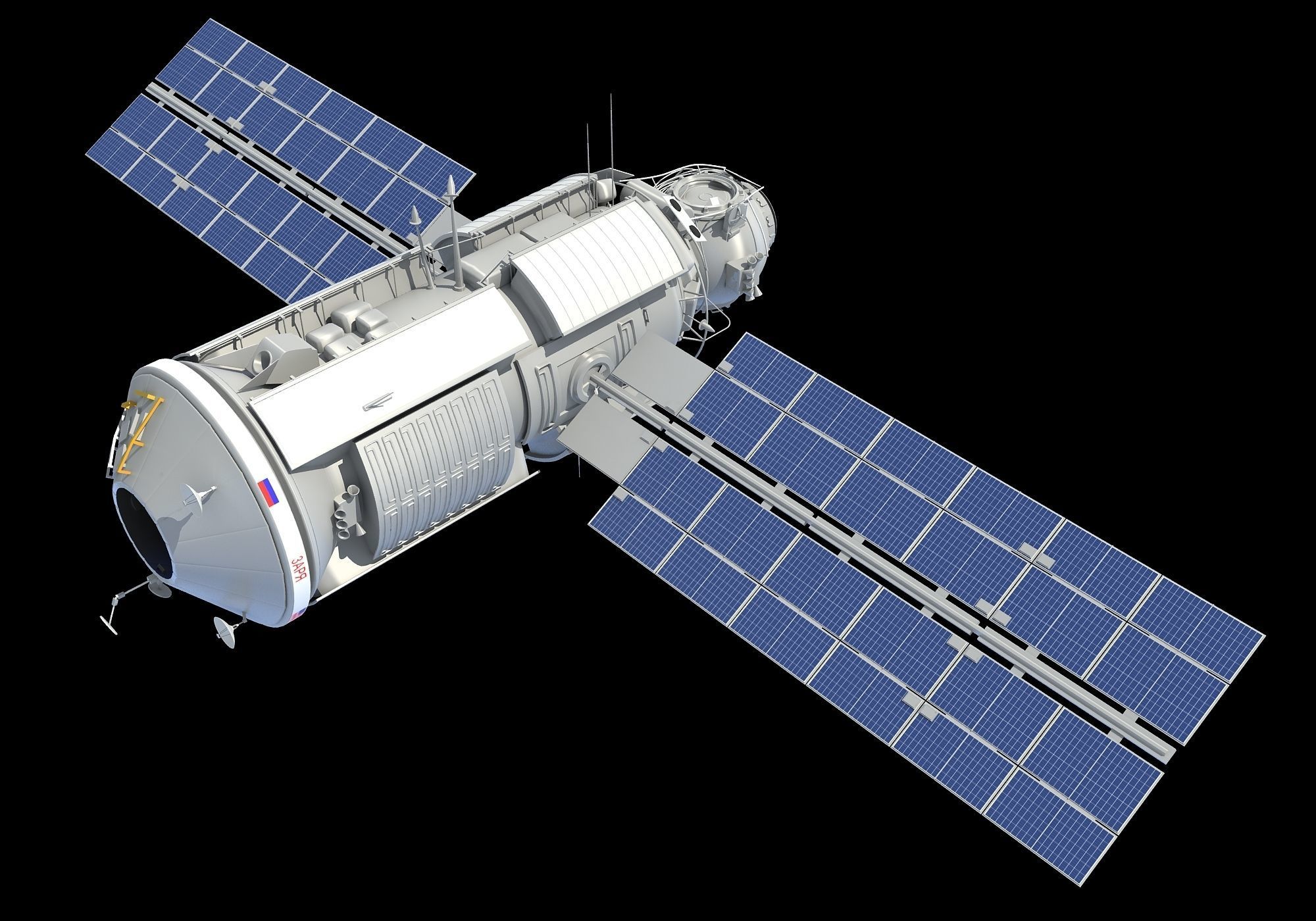 Zarya Functional Cargo Block FGB ISS Module 3D | CGTrader