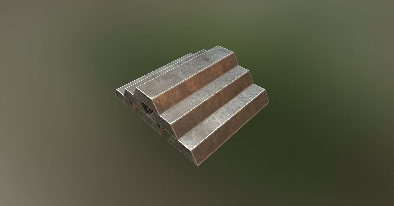 3D model PBR Iron Ingot Stacked and Single VR / AR / low-poly | CGTrader