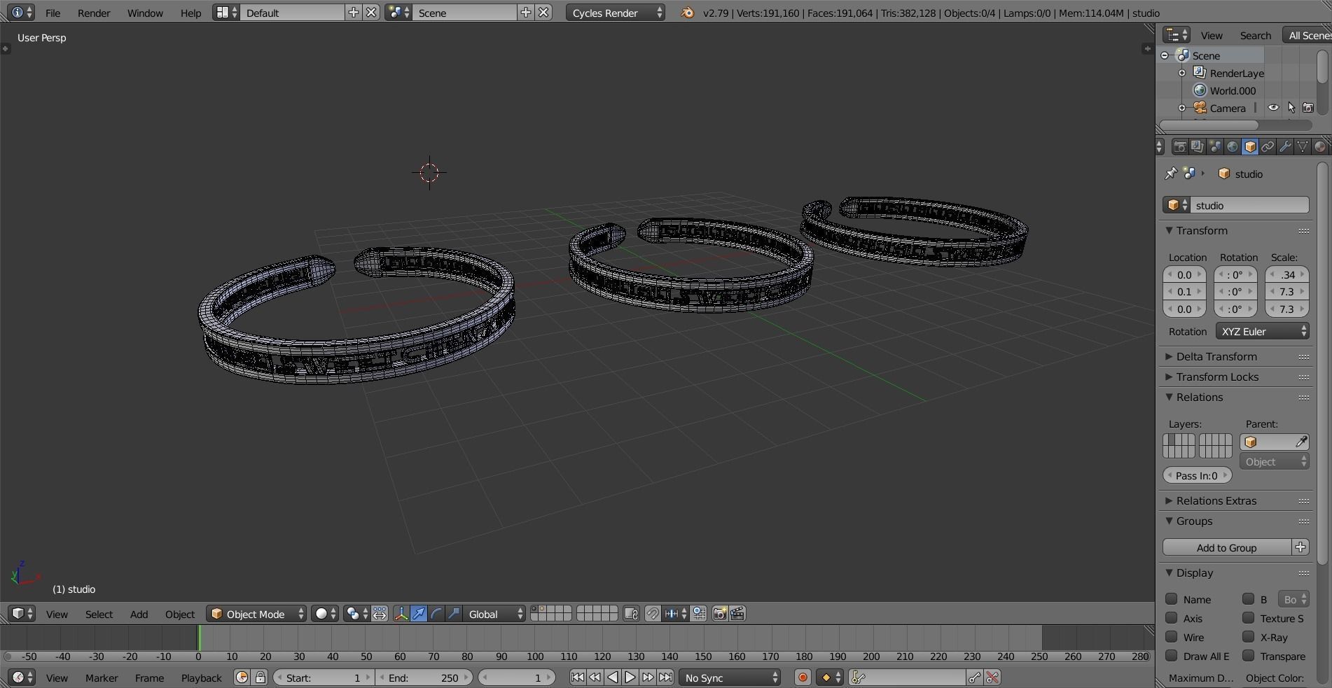rgd name gold bracelet mk1 3D model | CGTrader