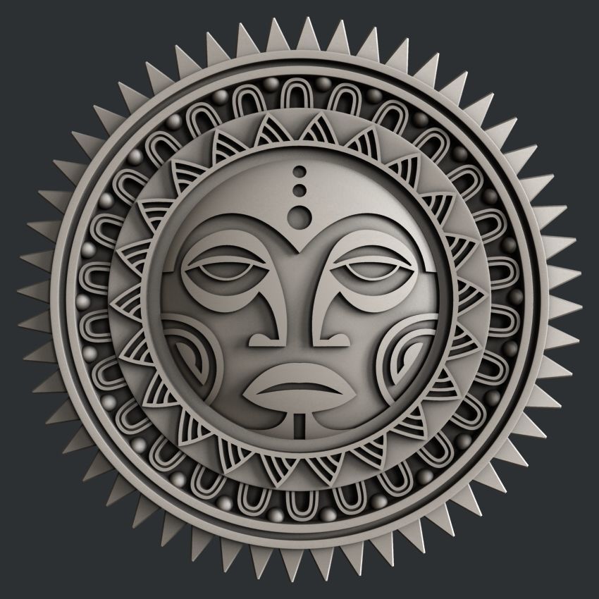 3d STL models for CNC router and 3d printer polynesia sun 3D model 3D ...