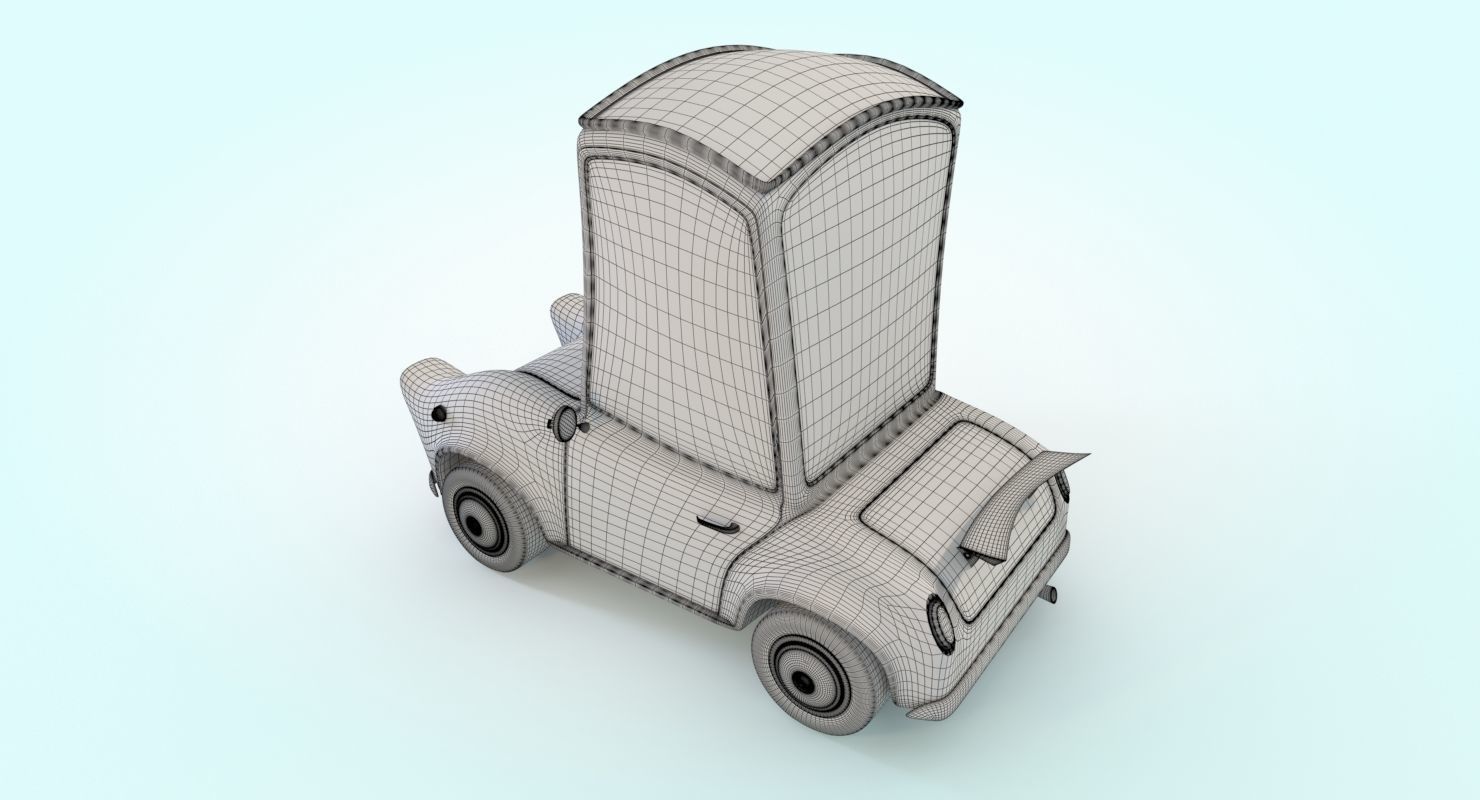 Cartoon car without rig 3D model | CGTrader