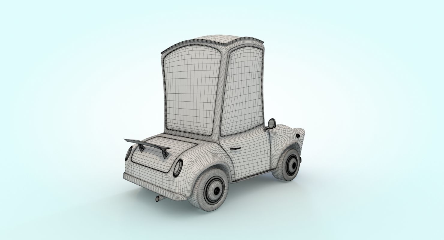 Cartoon car without rig 3D model | CGTrader