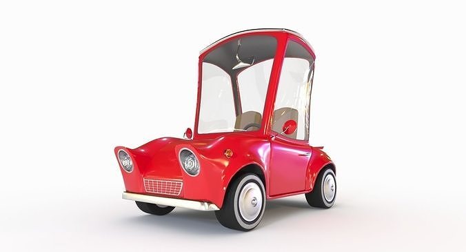 Cartoon car without rig 3D model | CGTrader