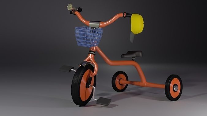 Vintage kids tricycle bicycle free VR / AR / low-poly 3D model animated ...