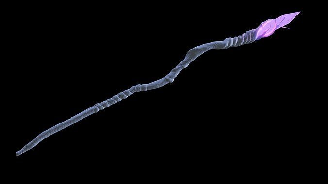 Wizard Staff -purple stone HR 3D model | CGTrader