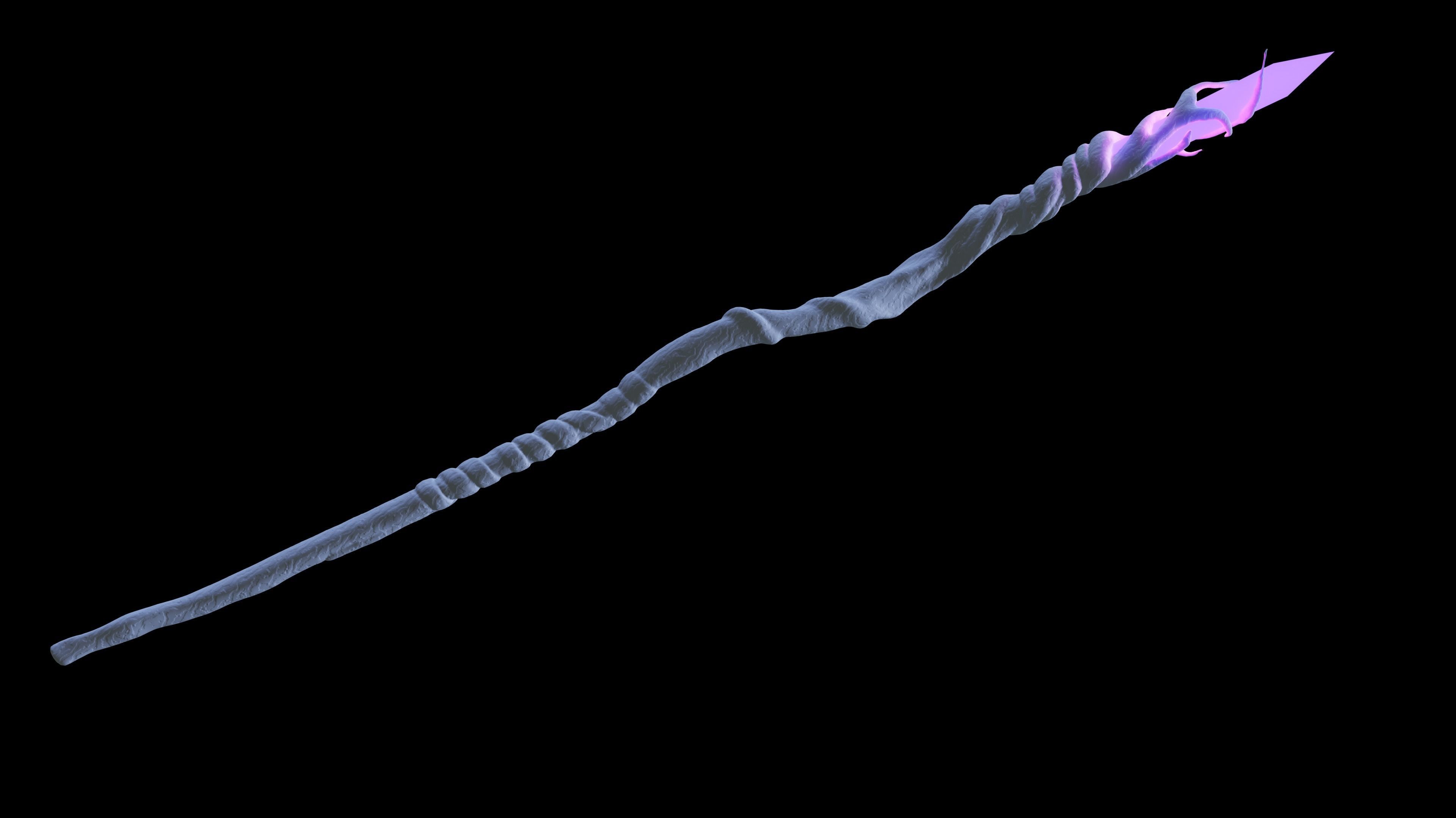 Wizard Staff -purple stone HR 3D model | CGTrader