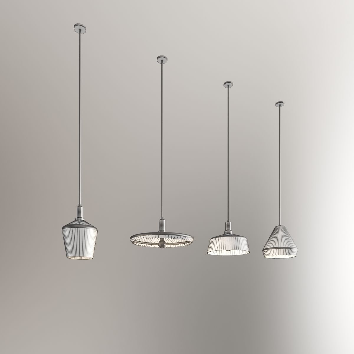 Pendent Collection 2 pendant lamp with shade 3D model | CGTrader
