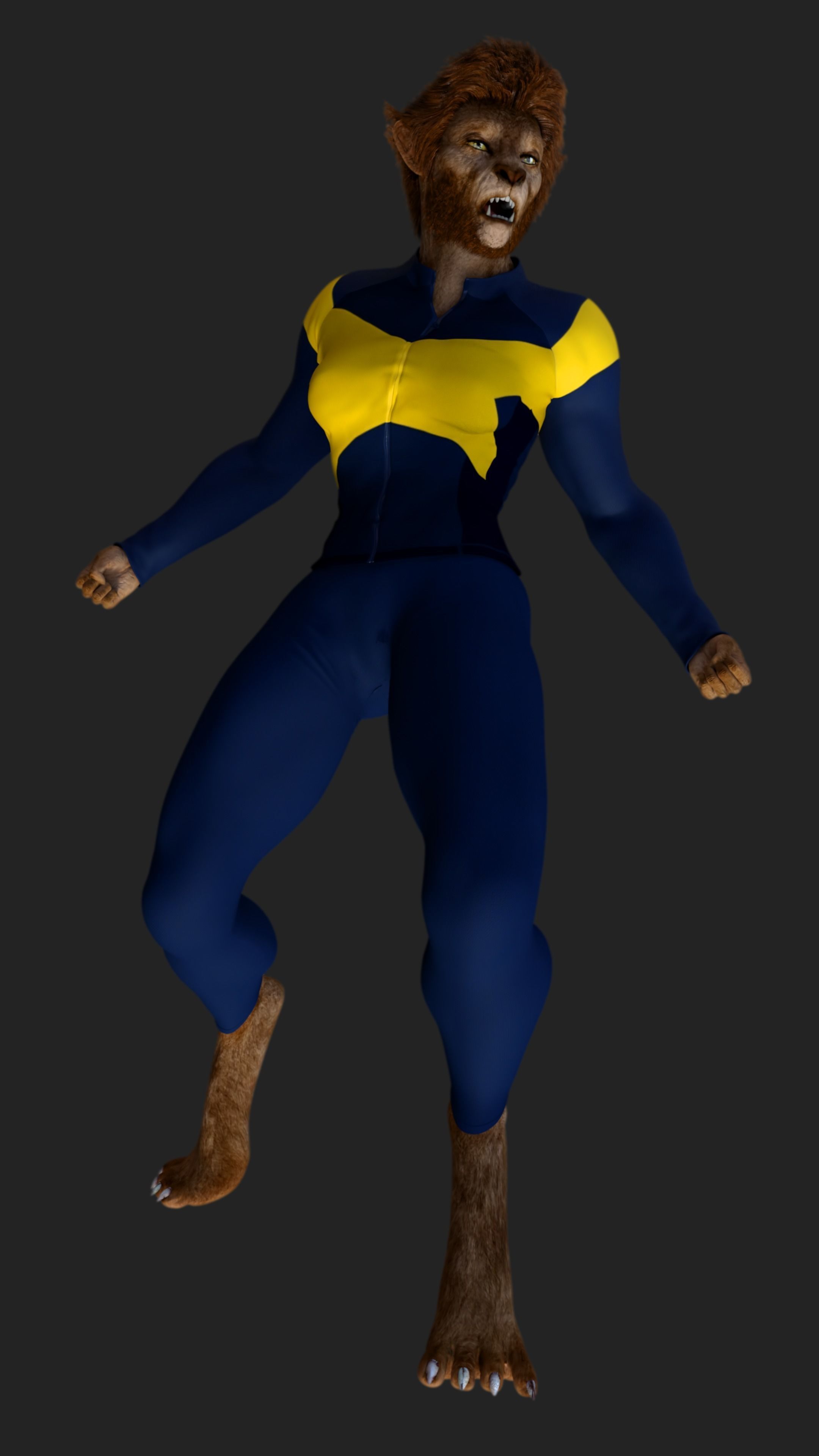 Wolfsbane - Female Beast 3D model rigged | CGTrader