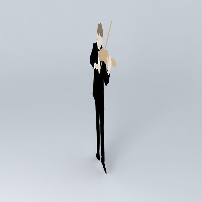 2D music player violin free 3D model | CGTrader