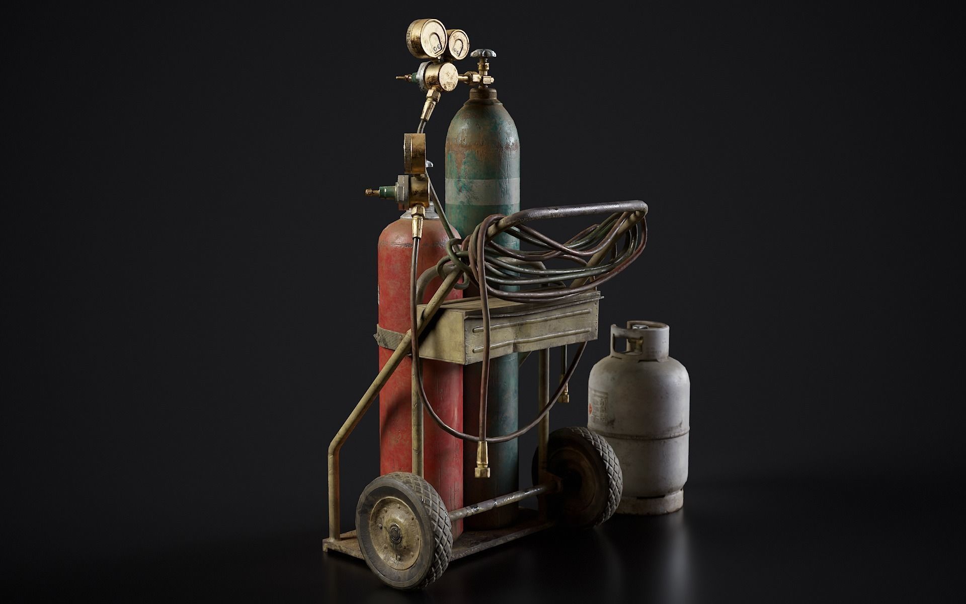 3D model Welder Cart and Gas Canisters VR / AR / low-poly | CGTrader
