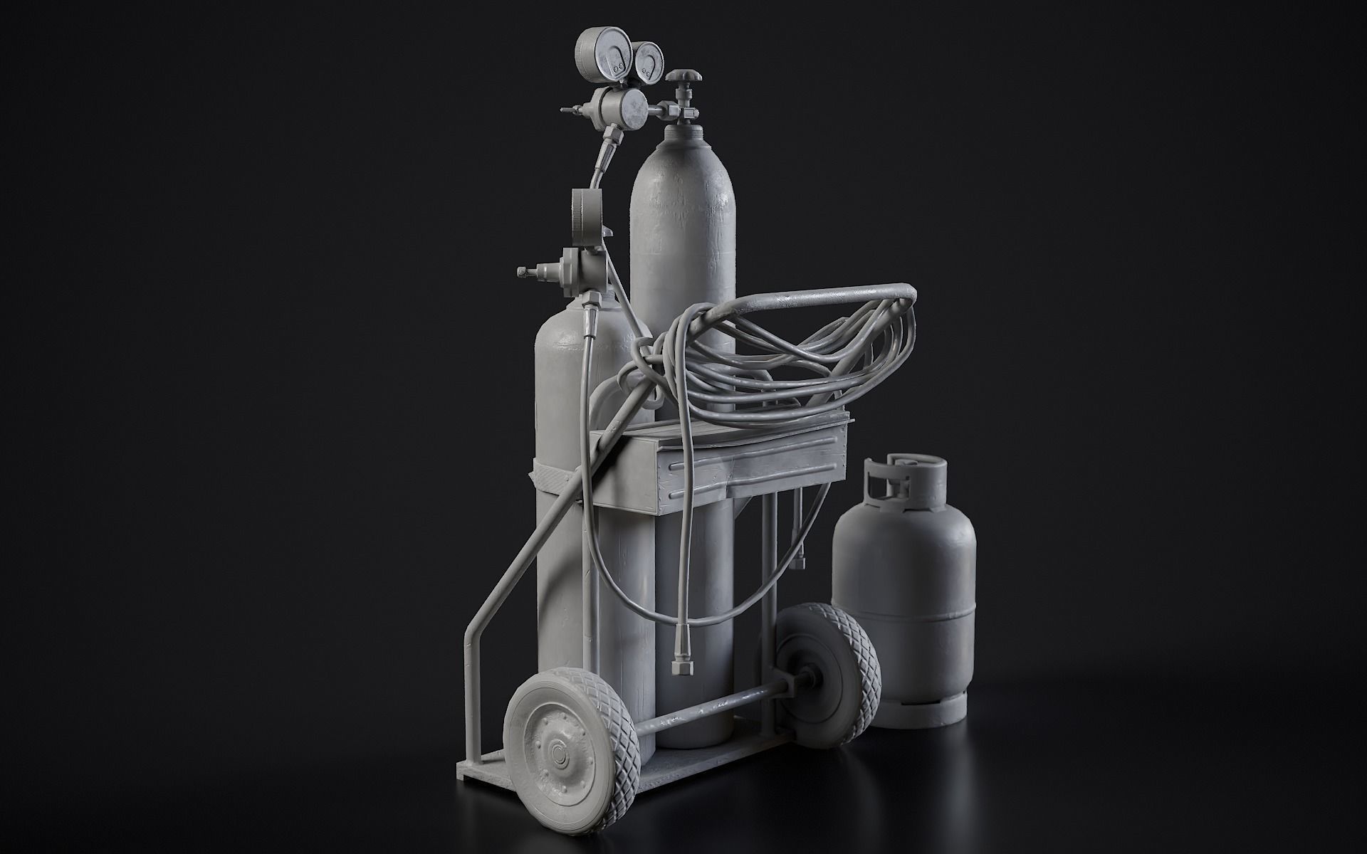 3D model Welder Cart and Gas Canisters VR / AR / low-poly | CGTrader