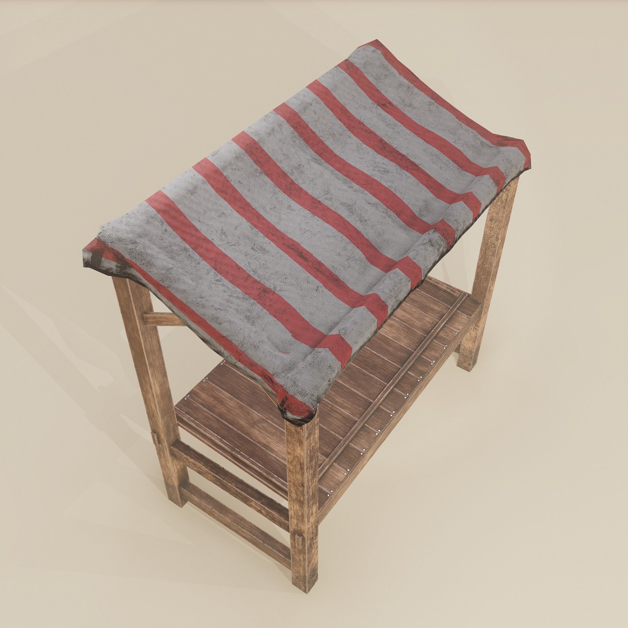 3D model Merchant Stall VR / AR / low-poly | CGTrader