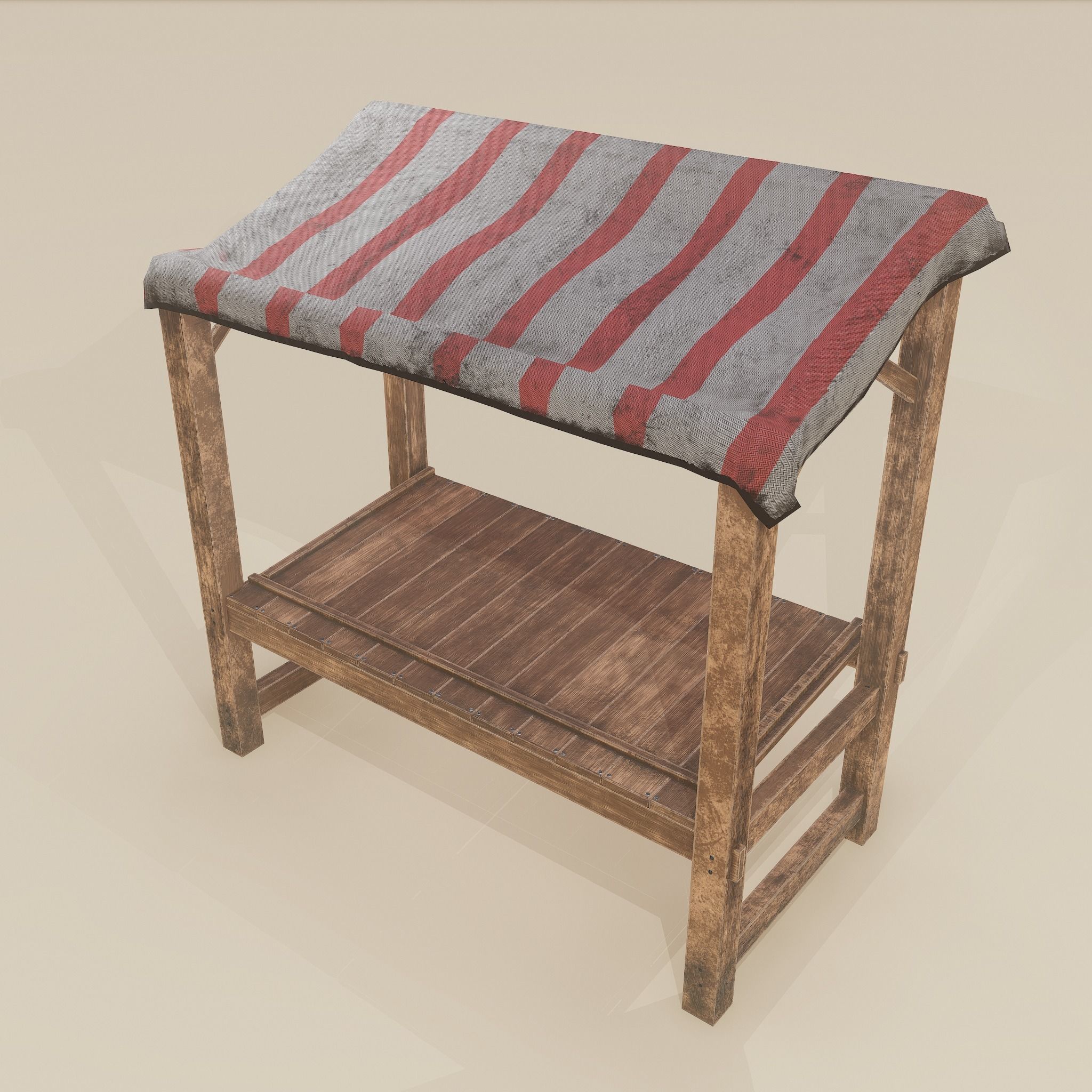 3D model Merchant Stall VR / AR / low-poly | CGTrader