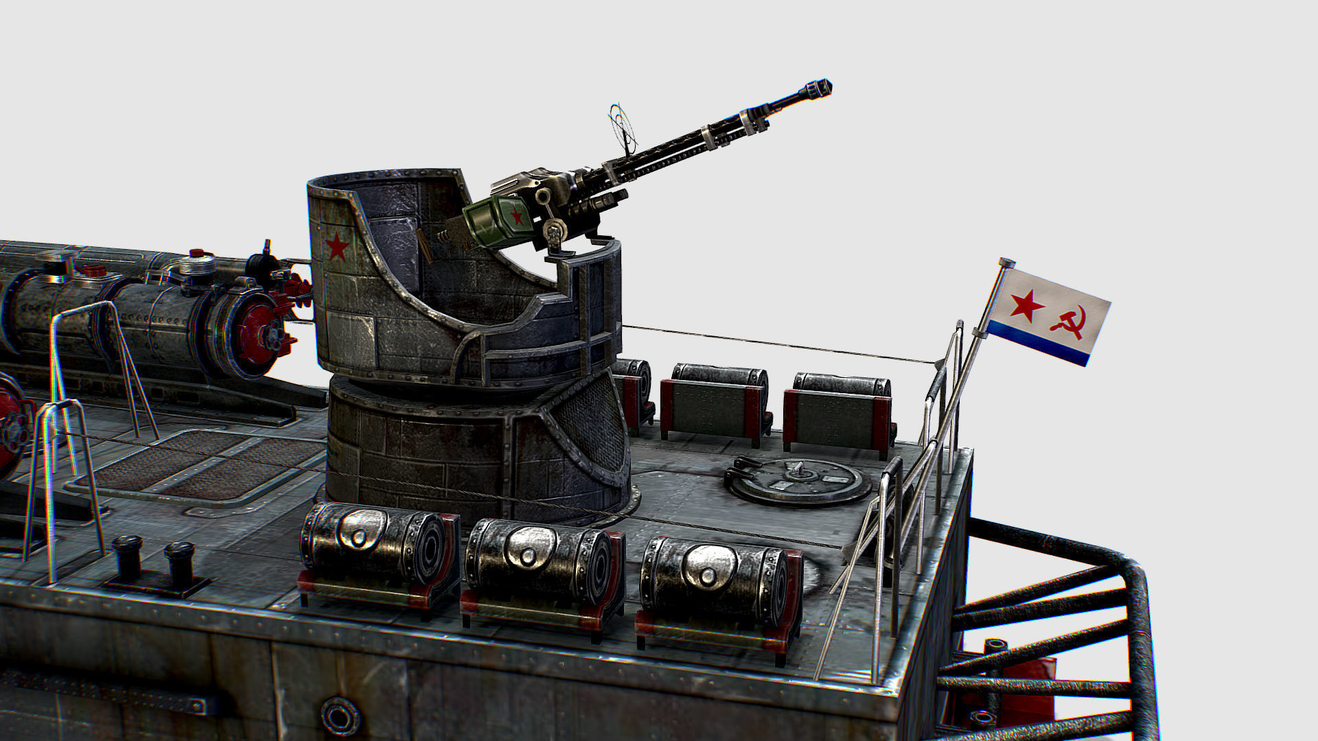 3D model USSR torpedo boat project 123 BIS Komsomolets VR / AR / low ...