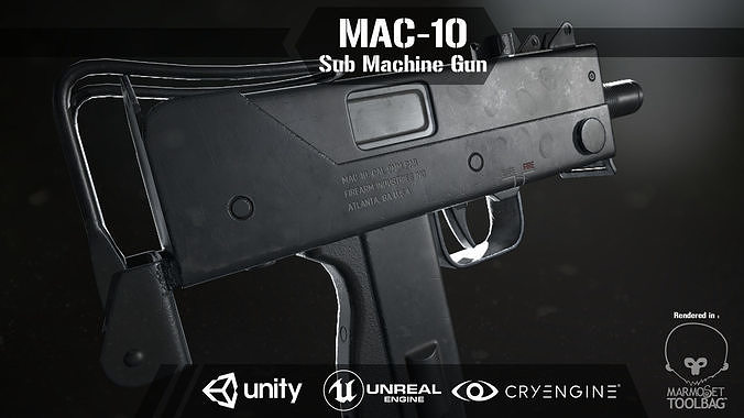 3D model Mac 10 Sub Machine Gun VR / AR / low-poly rigged | CGTrader