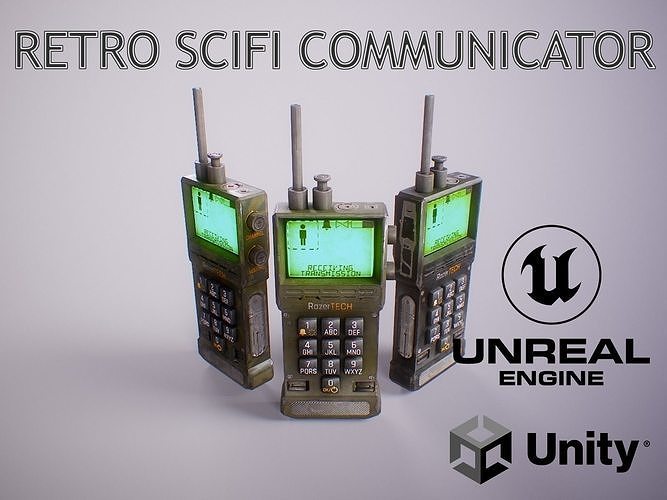 3D model PBR Retro Sci-Fi Communicator VR / AR / low-poly | CGTrader