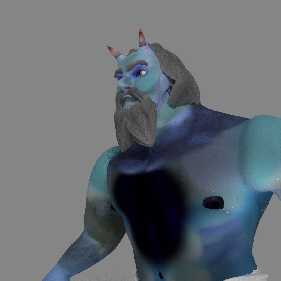 Blue orc 3D model rigged | CGTrader