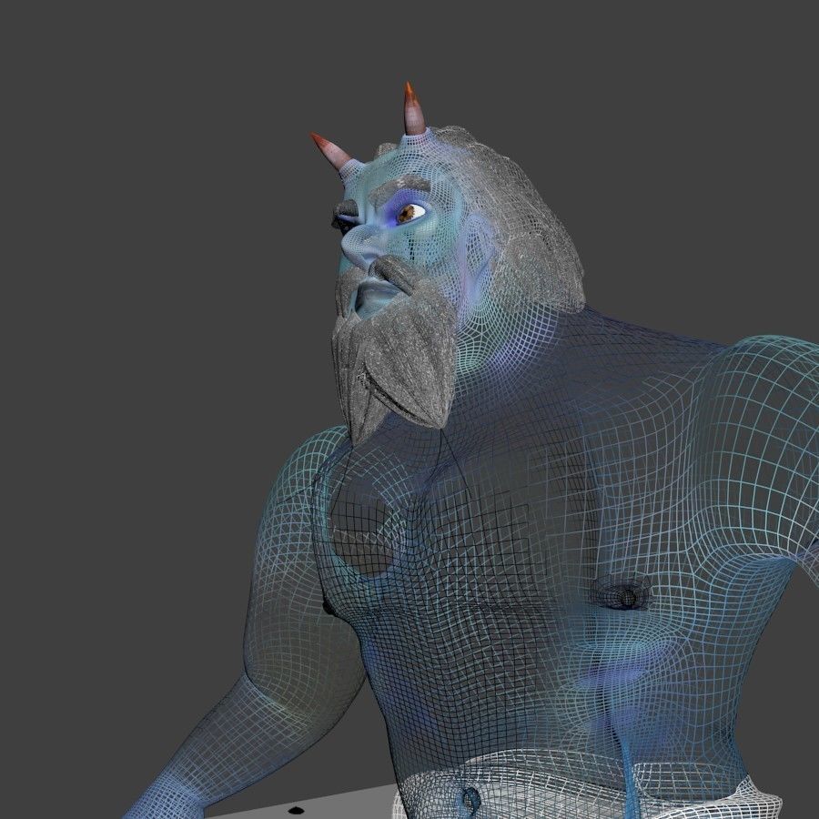 Blue orc 3D model rigged | CGTrader